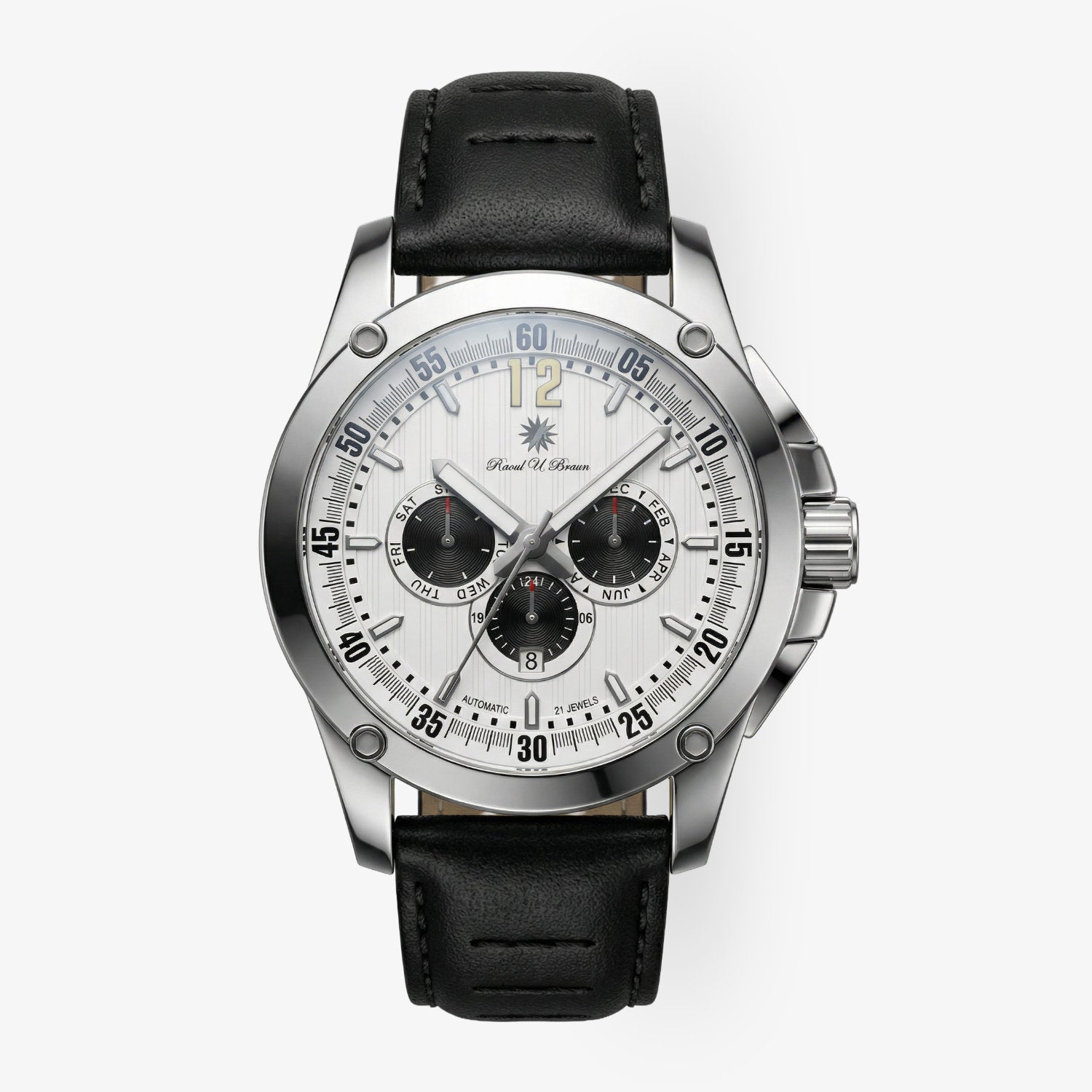 Raoul U. Braun RUB05-0431SL-w-s – Herren Automatikuhr mit Vollkalender ...